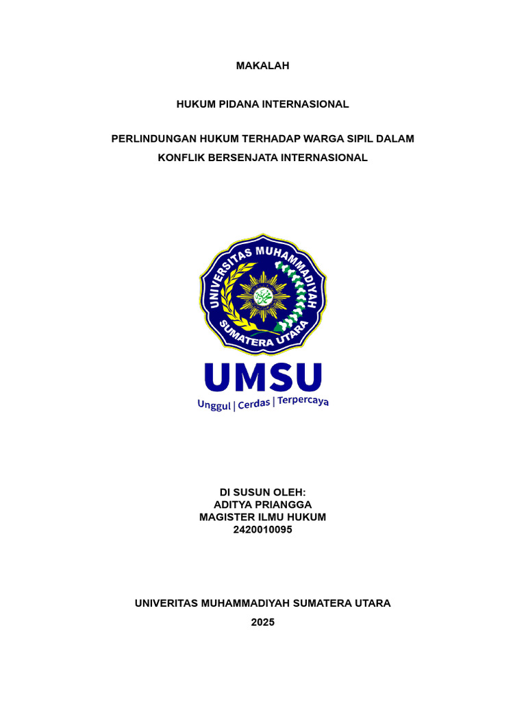 Tugas Hukum Pidana Internasional Aditya Priangga_Npm 2420010095 | PDF