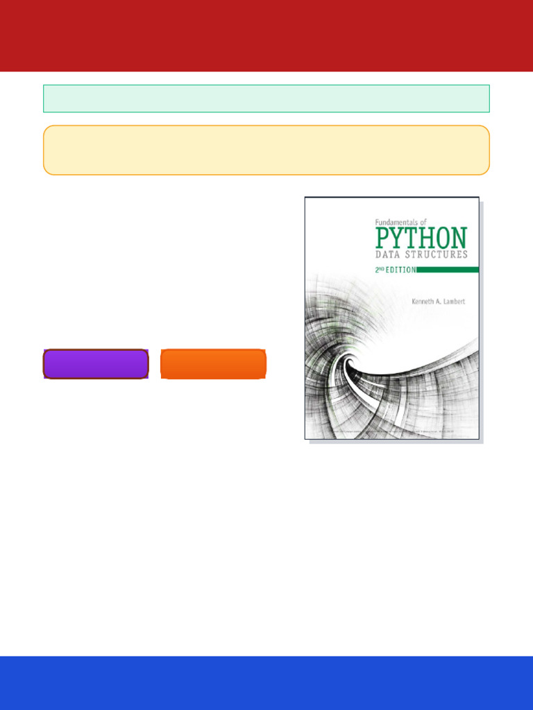 Fundamentals Of Python: Data Structures 2nd Edition Kenneth A. Lambert ...