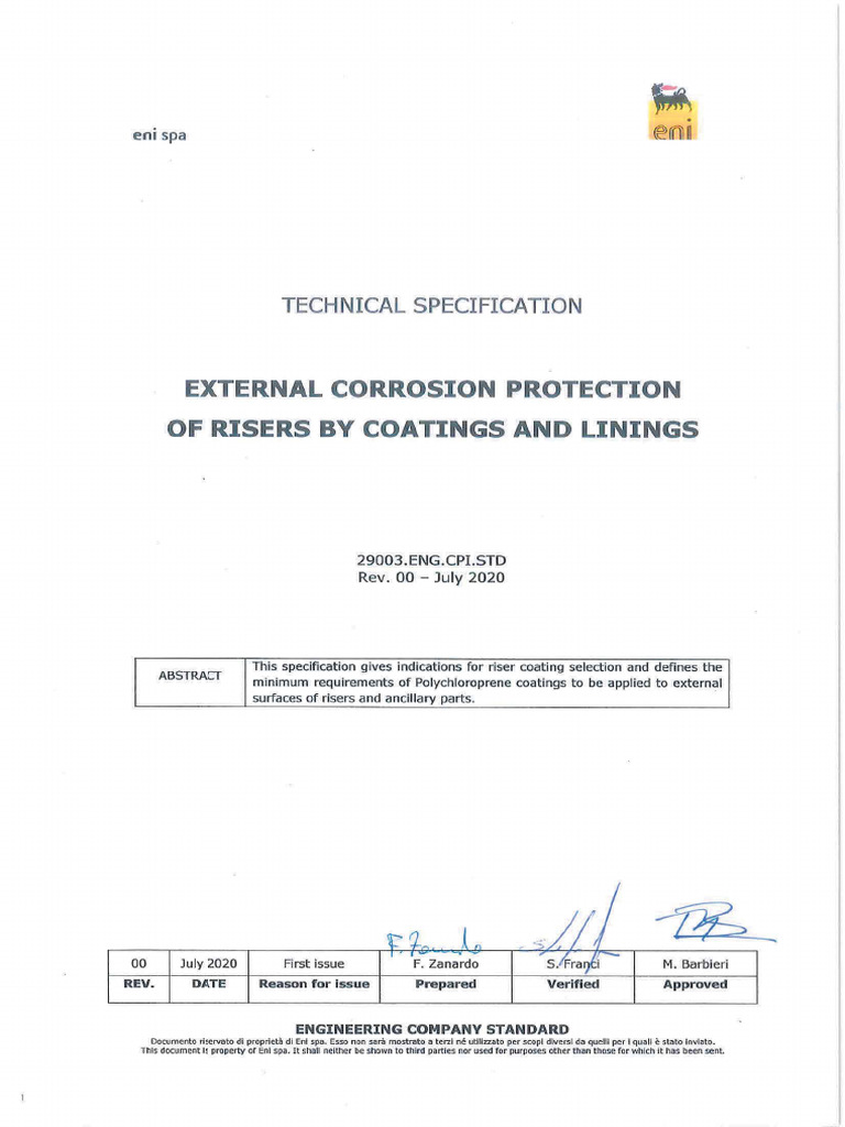 Riser Coating Standards by Eni Spa | PDF | Specification (Technical ...