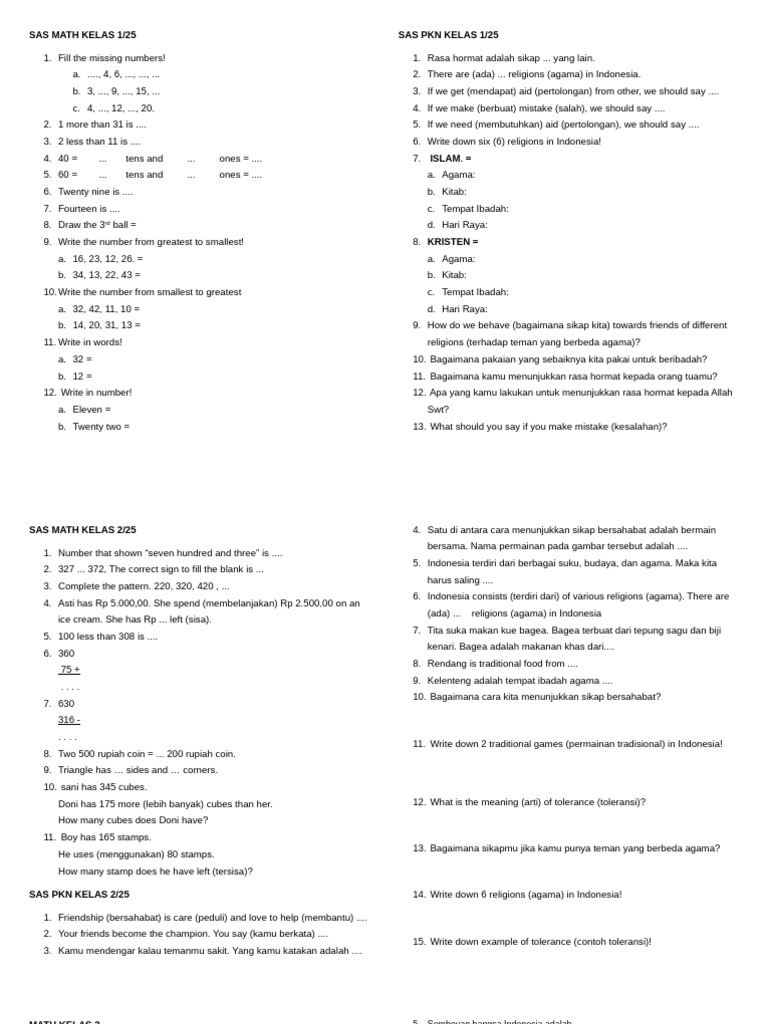 SAS MATH - AQIDAH 25 | PDF | Indonesia