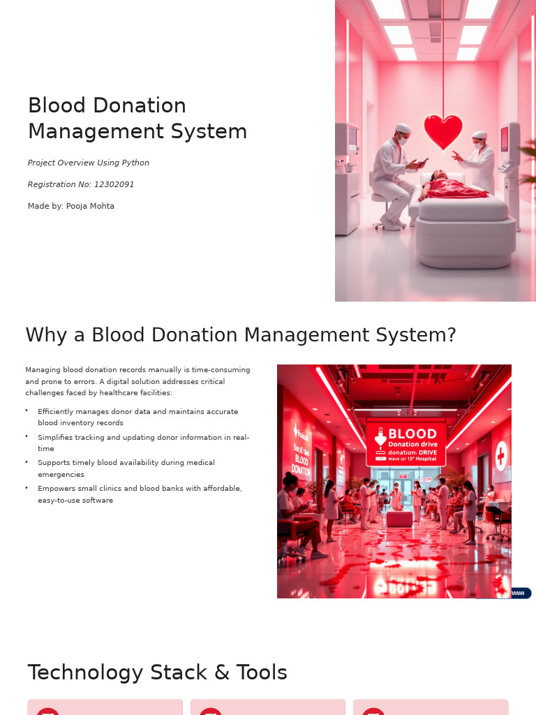 Blood Donation Management System | PDF | Databases | Cross Platform ...