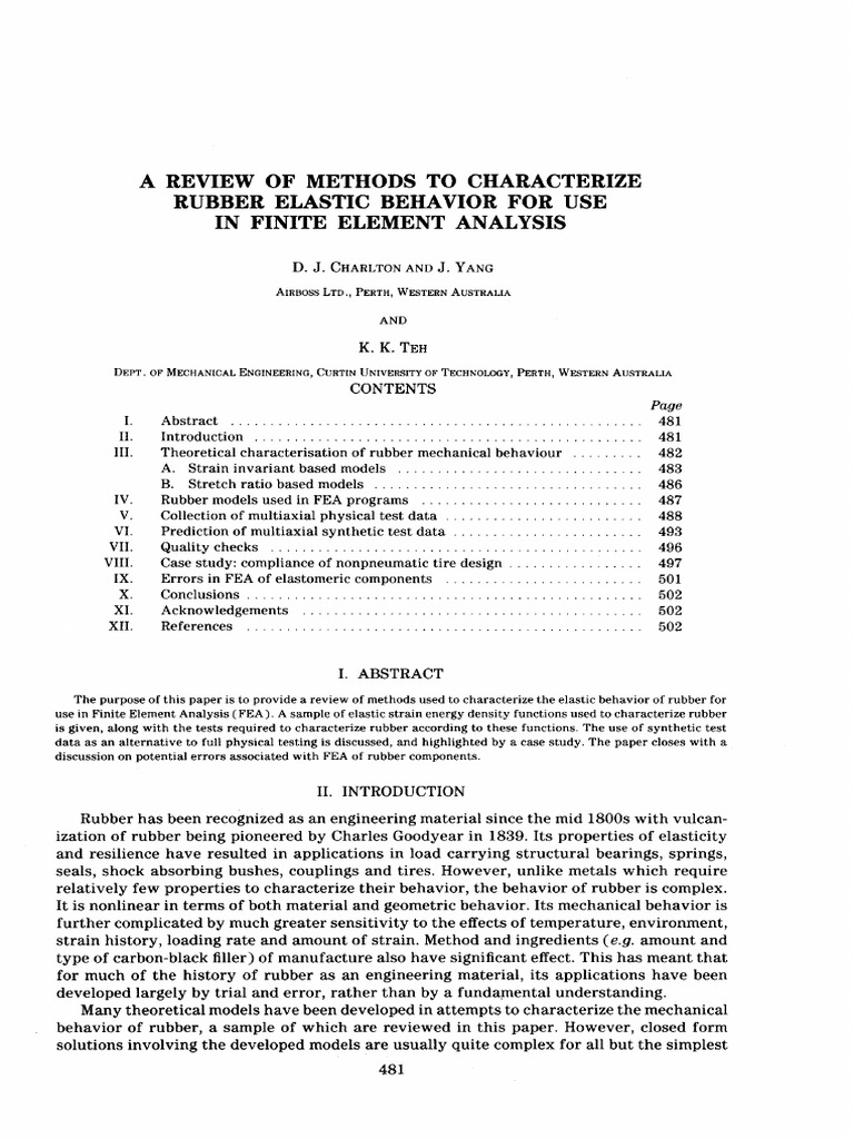 A Review of Methods To Characterize Rubber Elastic Behavior For Use in ...