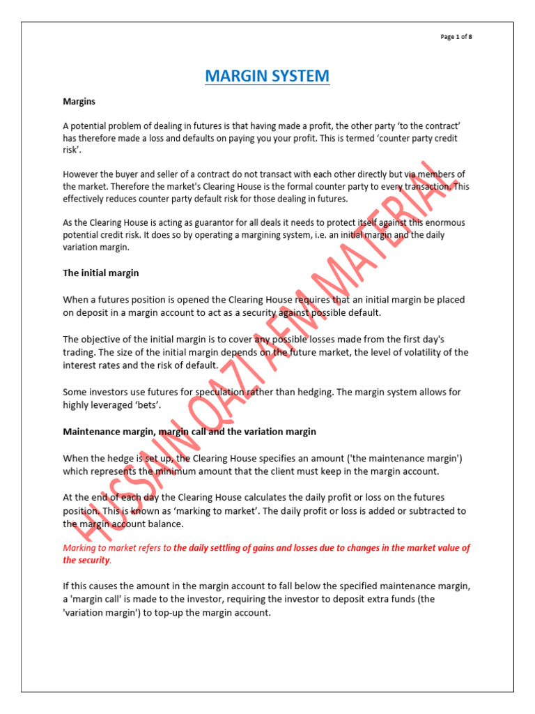 Margin System | PDF | Futures Contract | Margin (Finance)