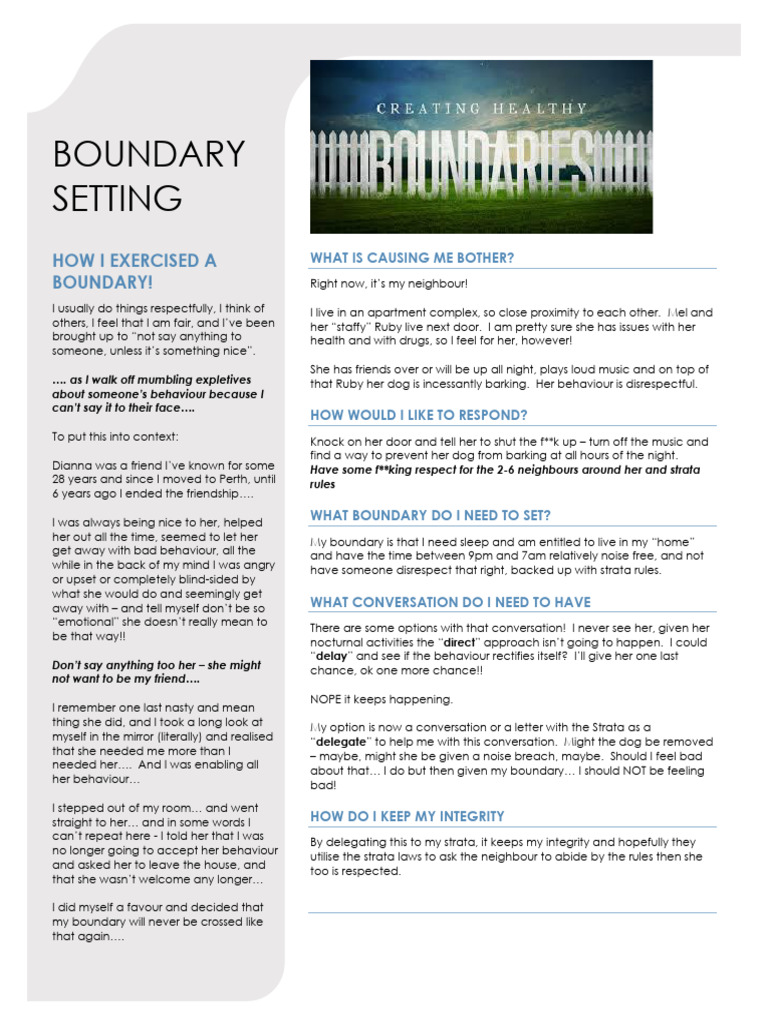 Week 2 - Boundaries Jane Le Grove 1 | PDF