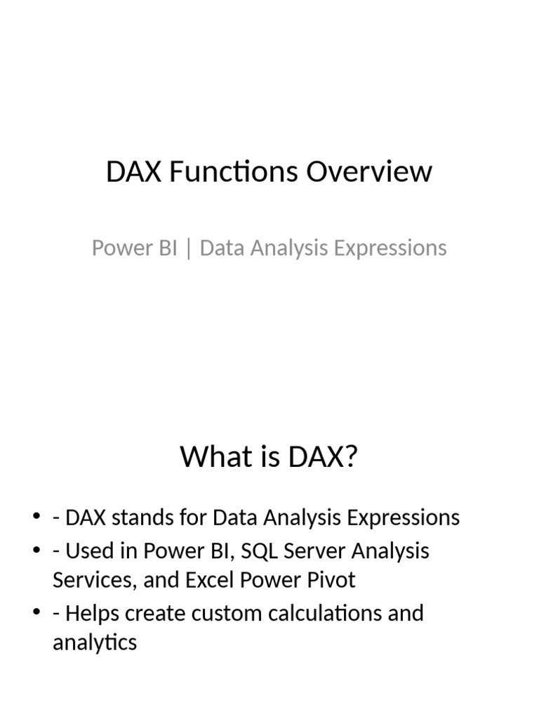 DAX Functions PowerBI | PDF