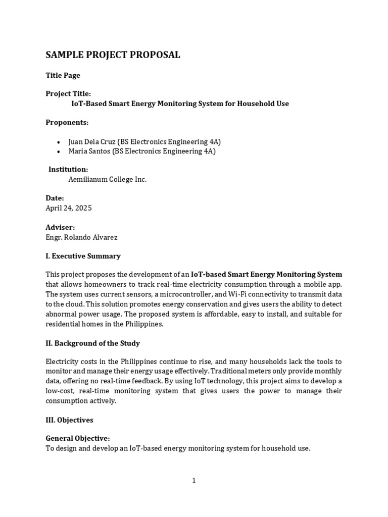 IoT Smart Energy Monitor Proposal | PDF | Internet Of Things | Home ...