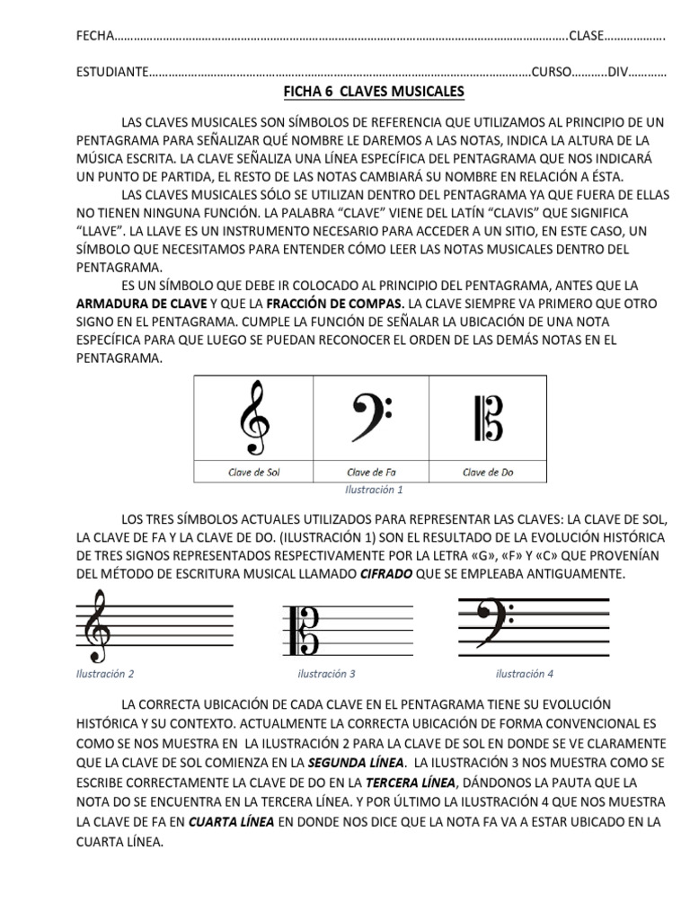 Las Claves Musicales | PDF | Clave | Partituras