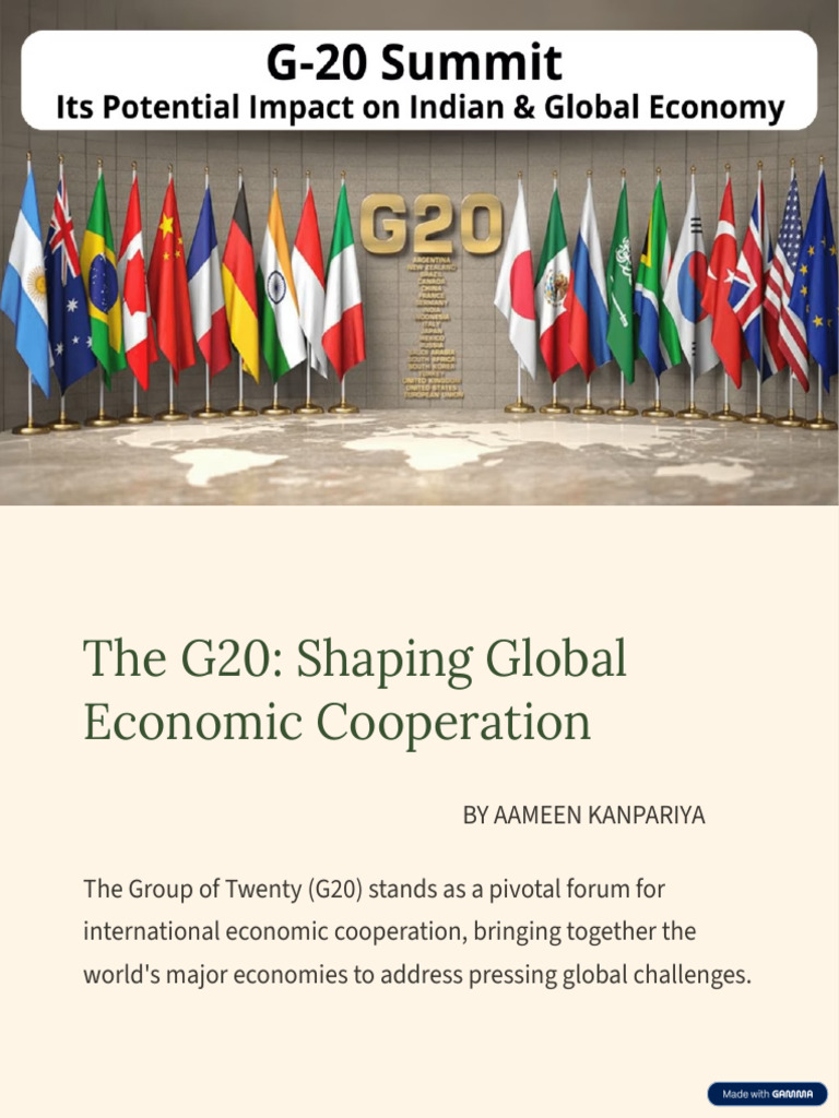 G20: Global Economic Cooperation Overview | PDF | Economies
