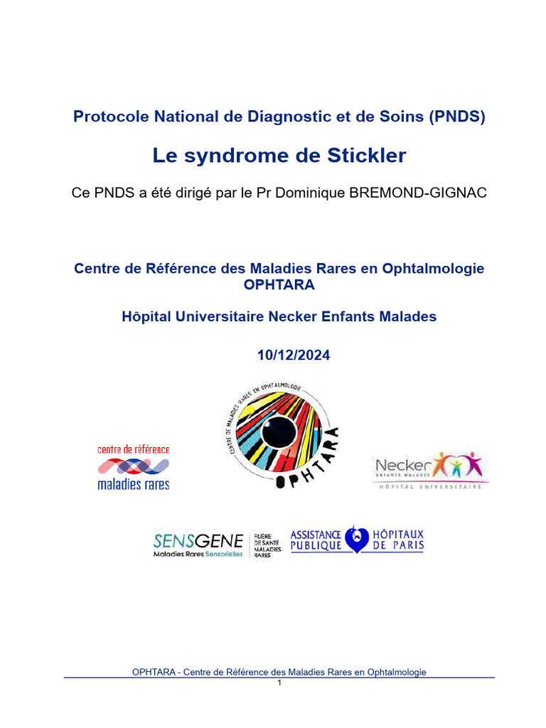 PNDS sur le syndrome de Stickler | PDF | Collagène | Ophtalmologie