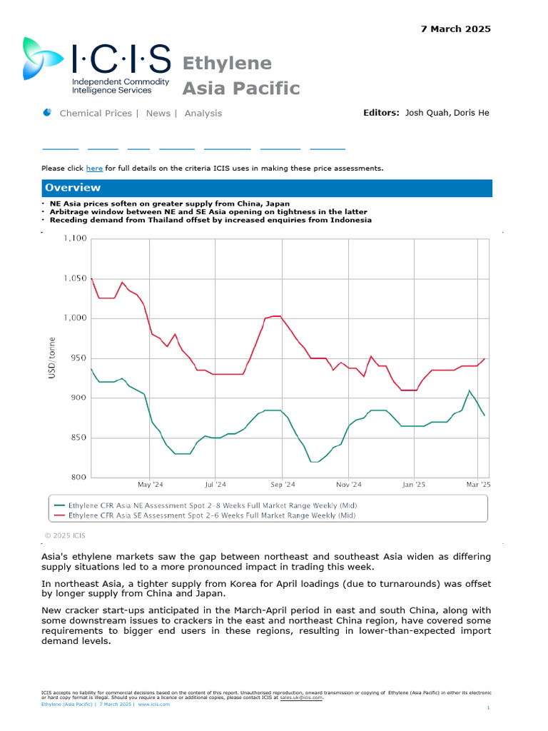 Ethylene (Asia-Pacific) 20250307 | PDF | Opec | Ethylene