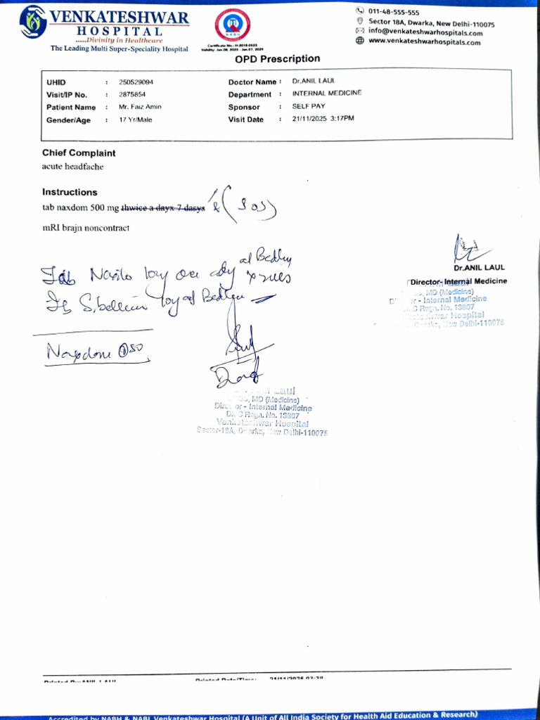 Faiz Amin Prescription | PDF