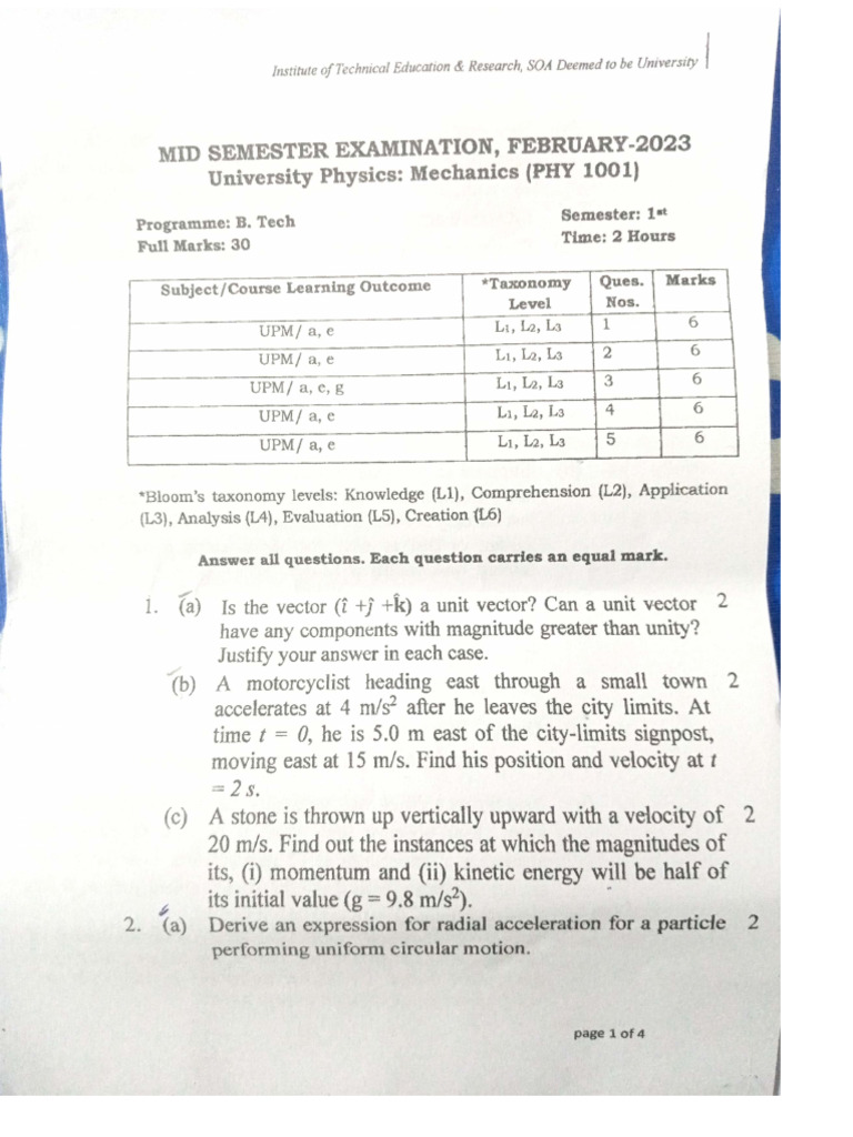 Upm Pyq Mid Sem - 2023 | PDF