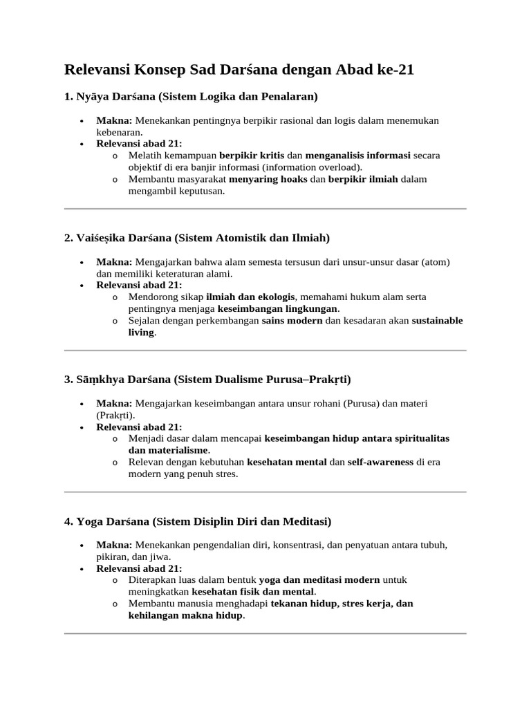 Relevansi Sad Darśana di Era Modern | PDF