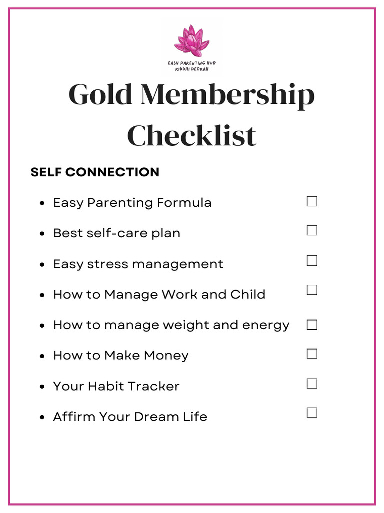 Gold Checklist 1 | PDF