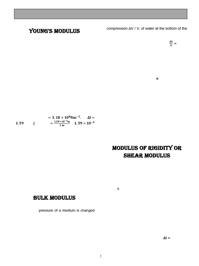 Mechanical Prop. For Matter - Assignment 01 | PDF | Young's Modulus ...