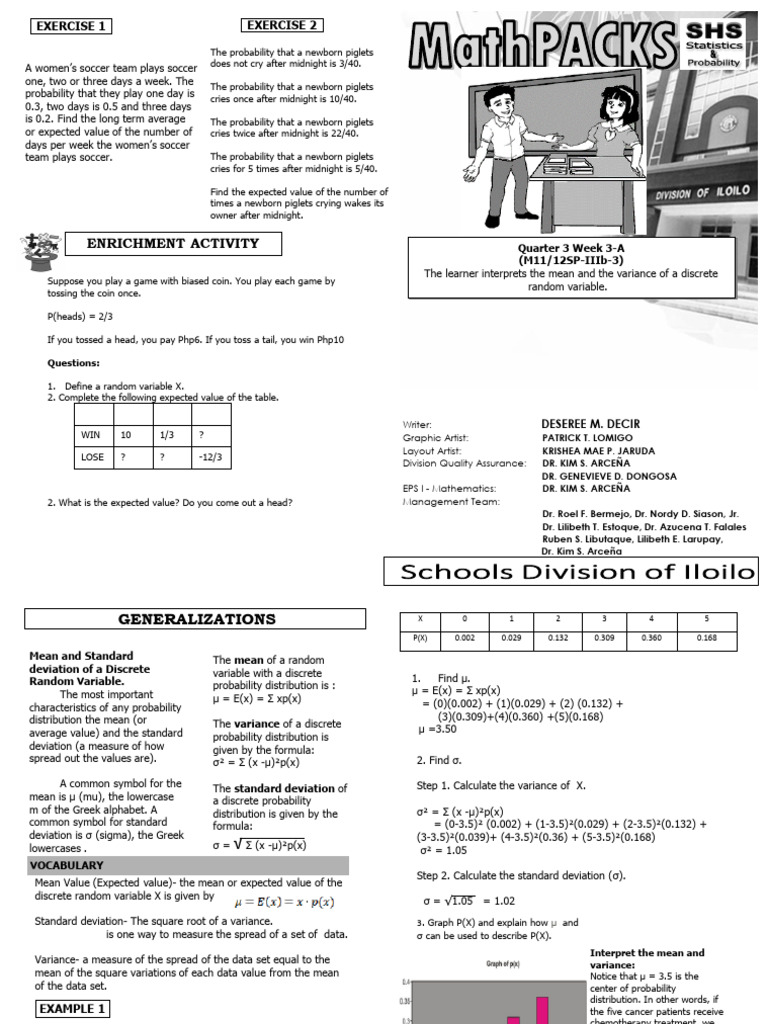 Math 11 Stat Prob Q3W3 ABC Key.v 03152021 | PDF | Variance | Normal Distribution