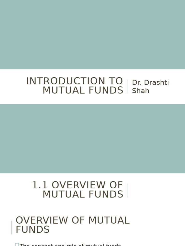 Understanding Mutual Funds: A Comprehensive Guide | PDF | Investment ...
