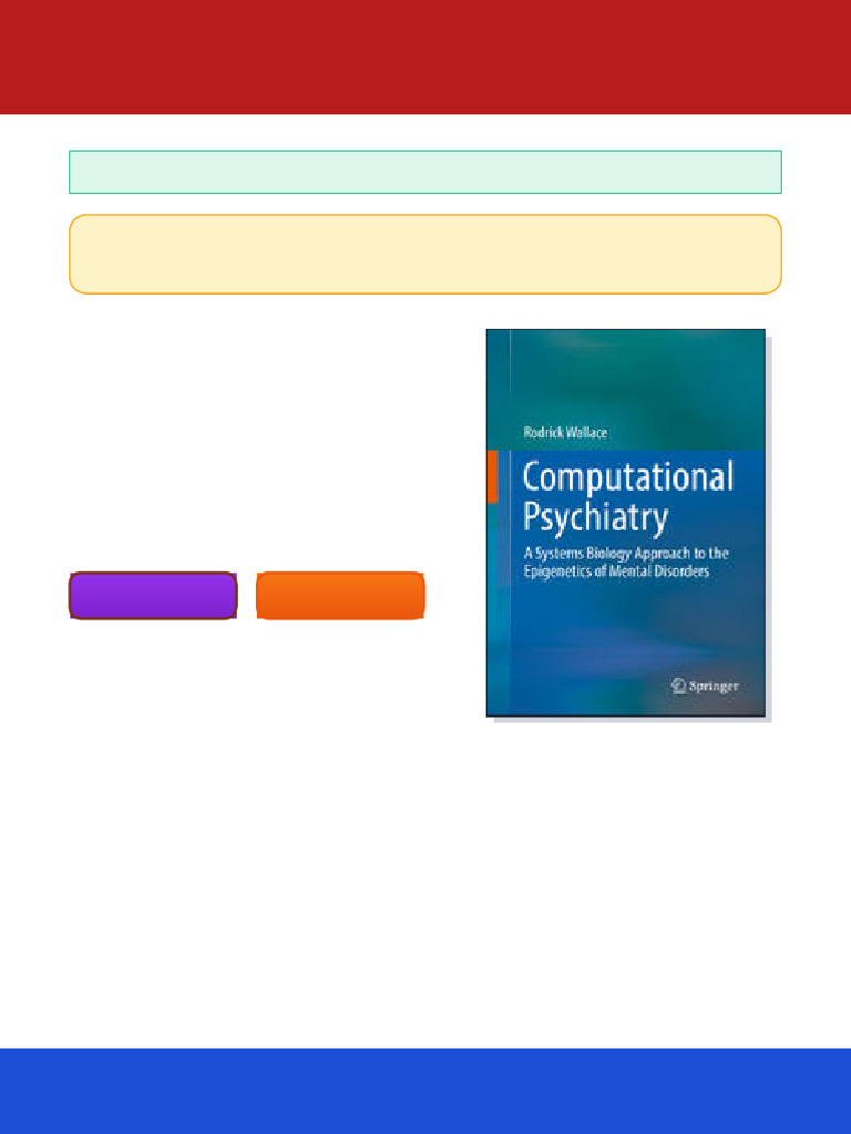 Computational Psychiatry A Systems Biology Approach To The Epigenetics ...
