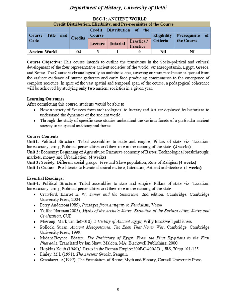 Ancient World Course Overview | PDF | Ancient History | Ancient Egypt