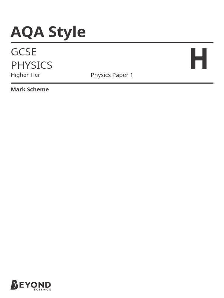 GCSE Physics Mark Scheme Overview | PDF | Energy Development | Density