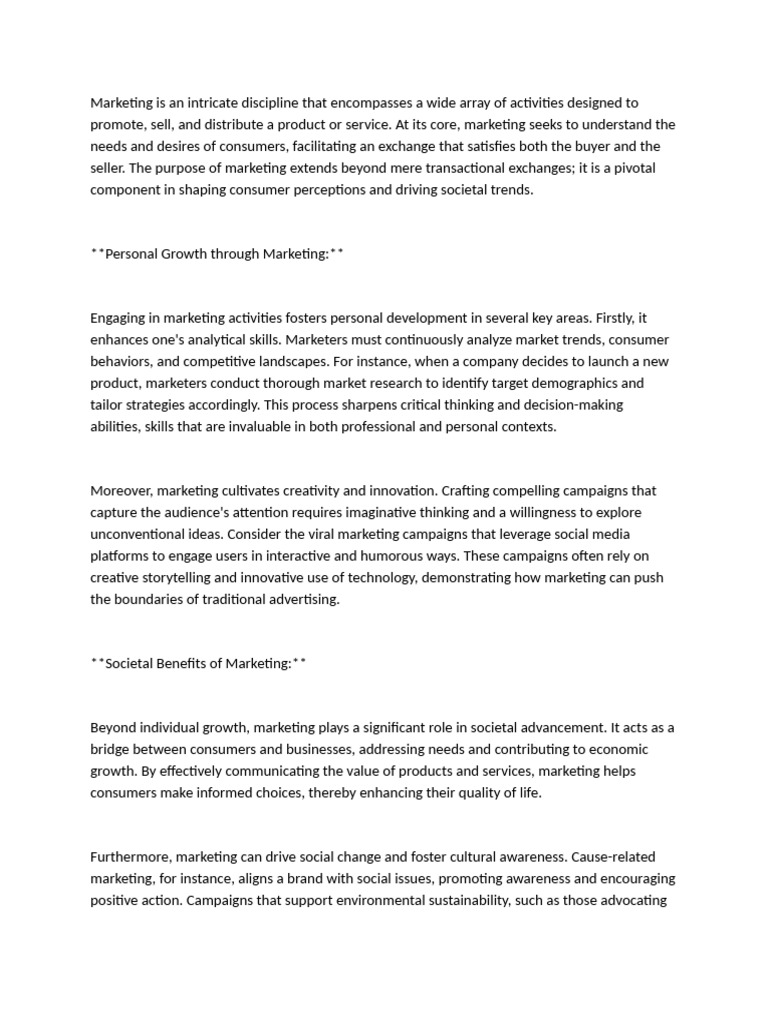 What Is Marketing | PDF | Marketing | Cognition