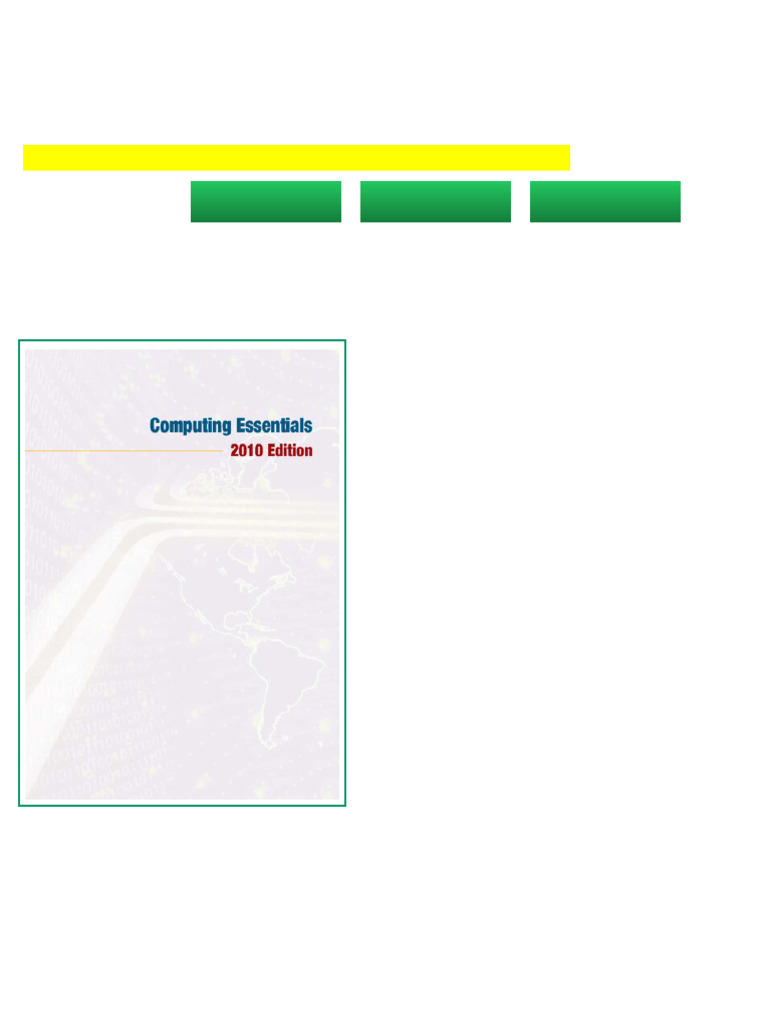 Computing Essentials 2010 Edition Timothy J. O'Leary Ready To Read | PDF