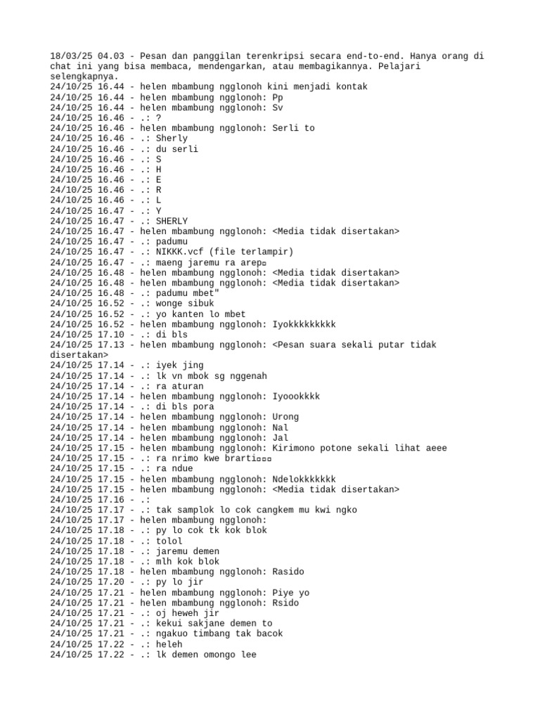 Chat WhatsApp Dengan Helen Mbambung Ngglonoh | PDF