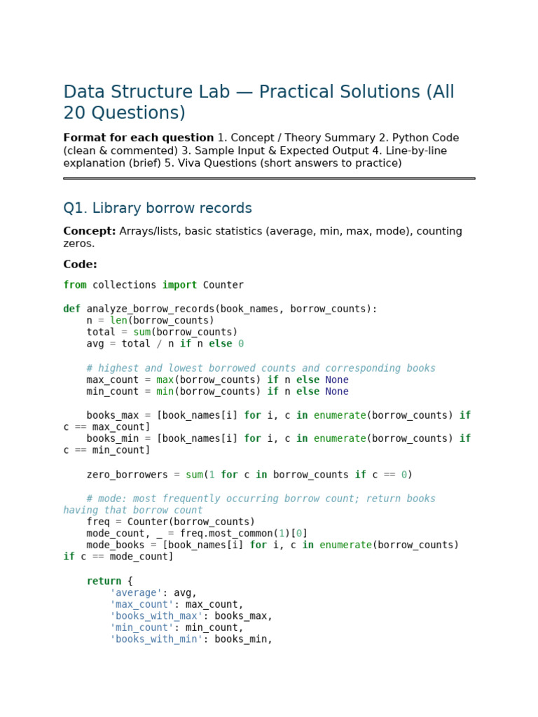 Data Structure Lab Solutions in Python | PDF | Queue (Abstract Data ...