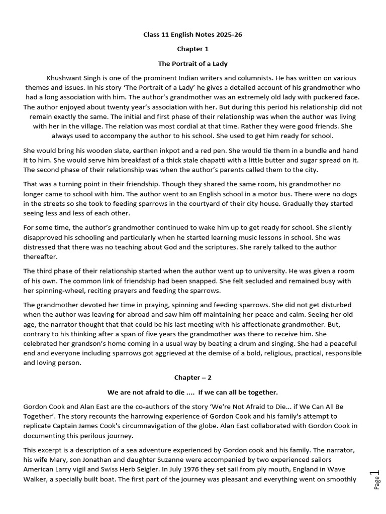 Class 11 English Notes 2025-26 Summary | PDF | Tutankhamun | Akhenaten