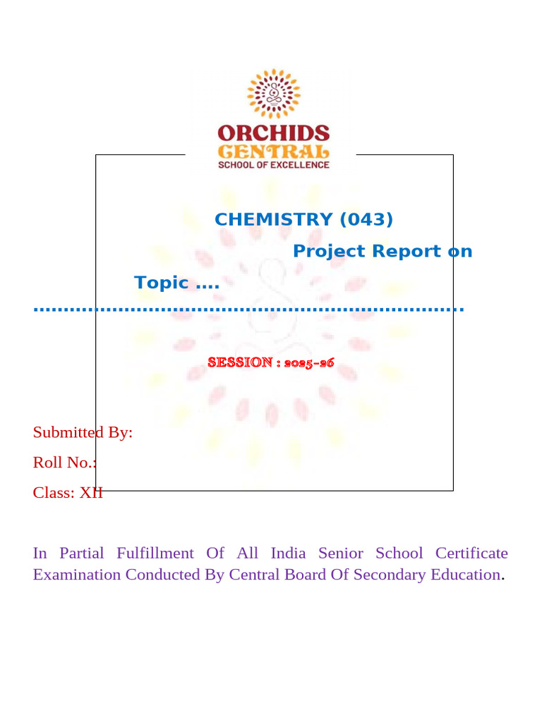 Chemistry Project Report 2025-26 | PDF