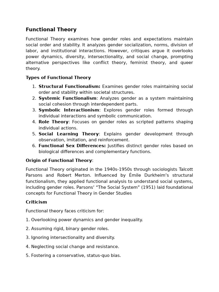 Functional | PDF | Intersectionality | Gender Studies