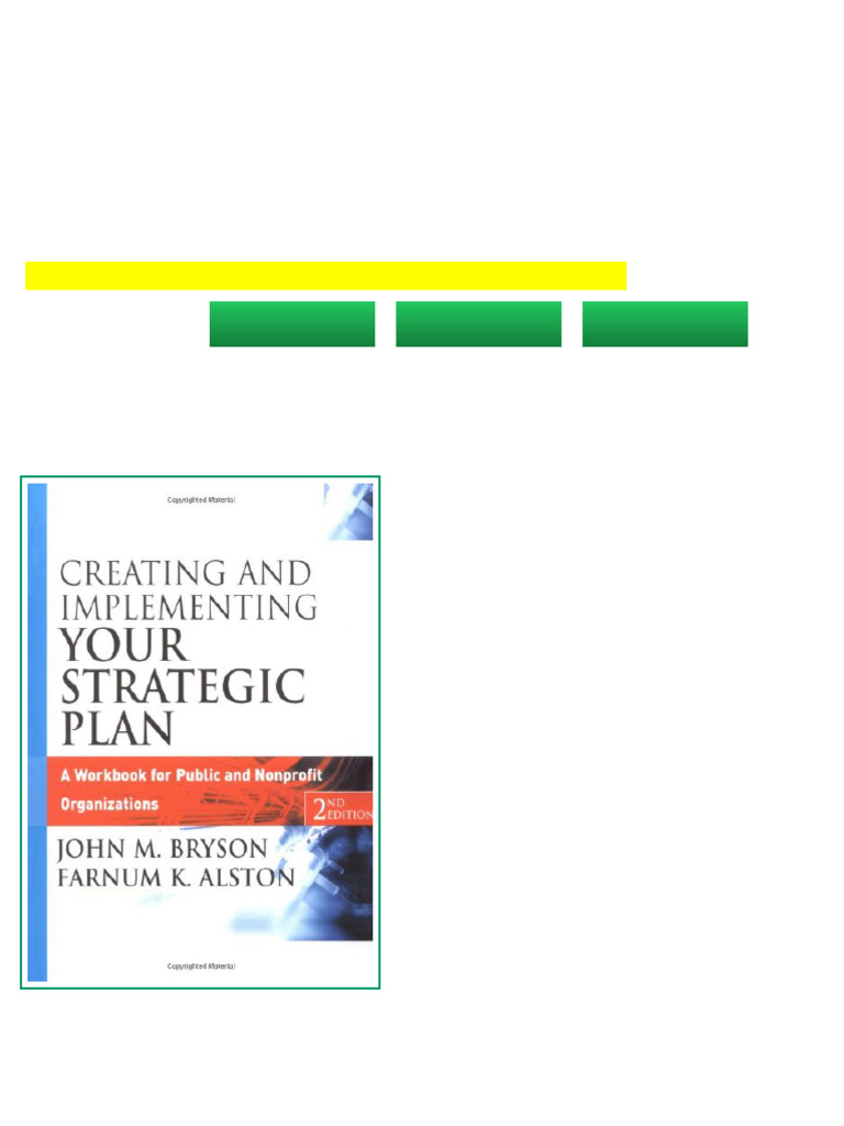 Creating and Implementing Your Strategic Plan A Workbook For Public and ...