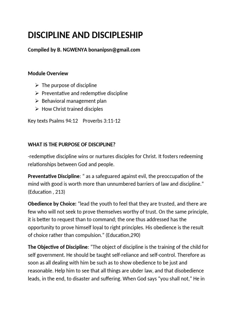 Discipline and Discipleship | PDF | Jesus | Disciple (Christianity)