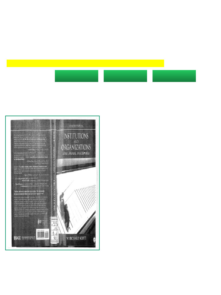 Institutions and Organizations Ideas Interests and Identities 4th ...