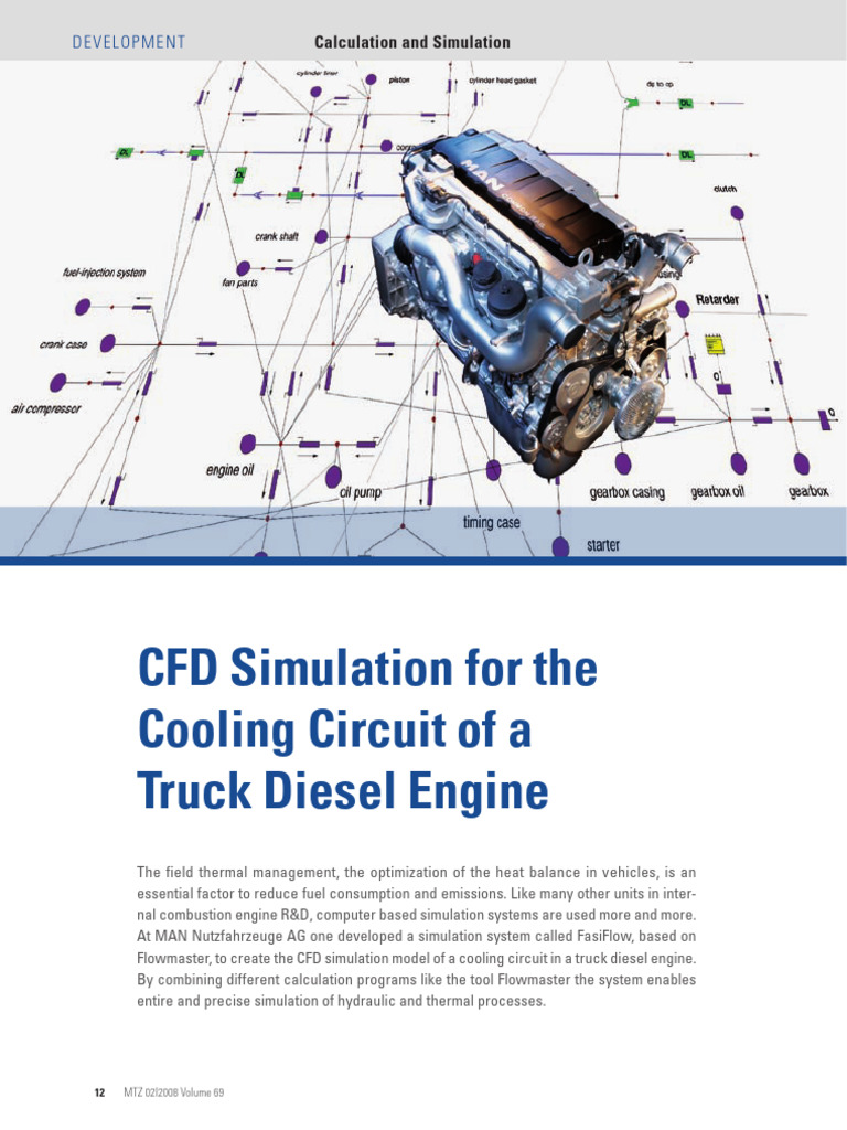 CFD Cooling Circuit Simulation for Diesel Engines | PDF | Coolant | Pump