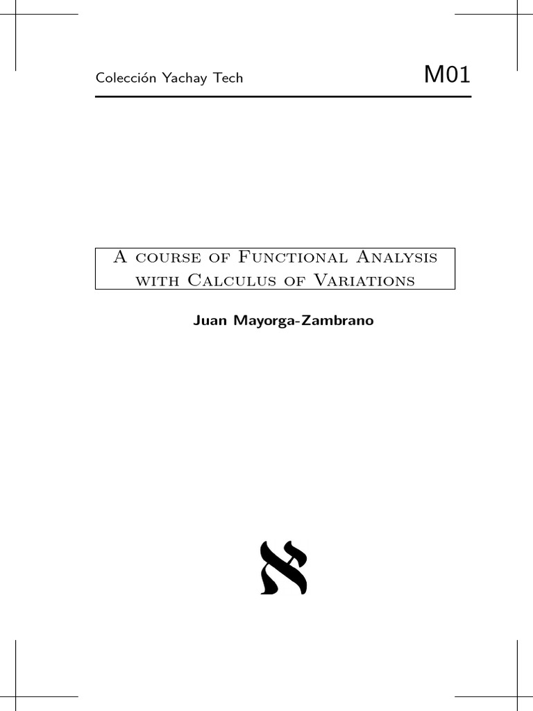 A Course on Functional Analysis With Calculus of Variation | PDF | Set (Mathematics) | Function ...