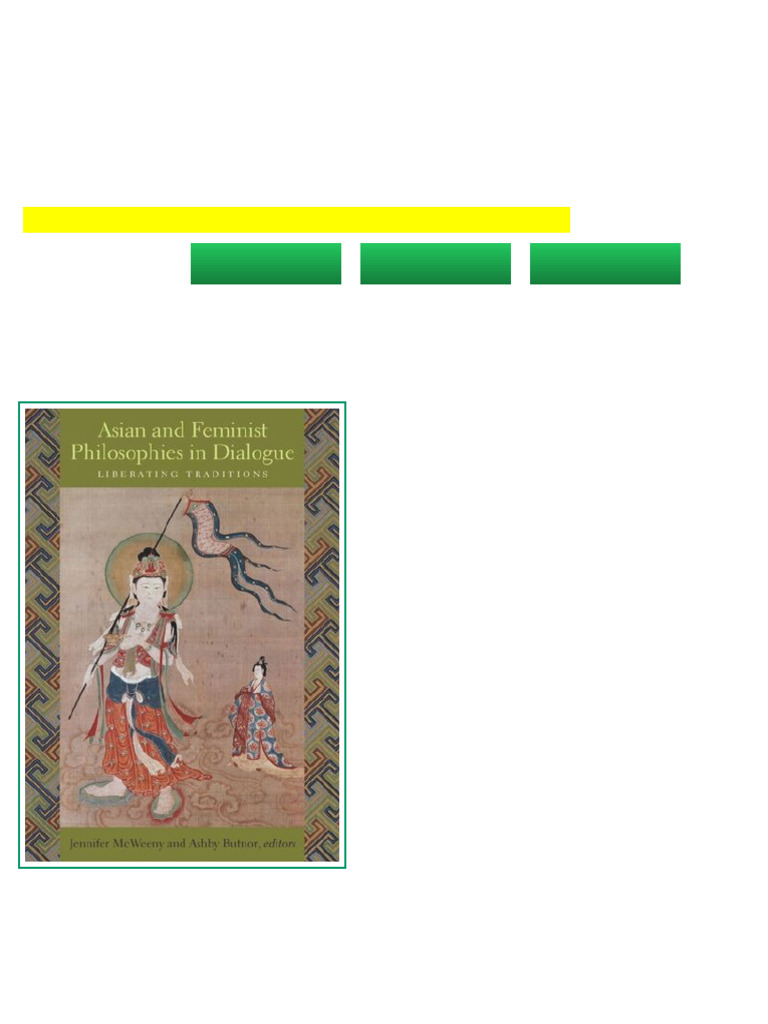 Asian and Feminist Philosophies in Dialogue Liberating Traditions ...