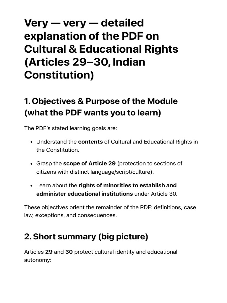 Cultural & Educational Rights in India | PDF | Minority Group | Justice