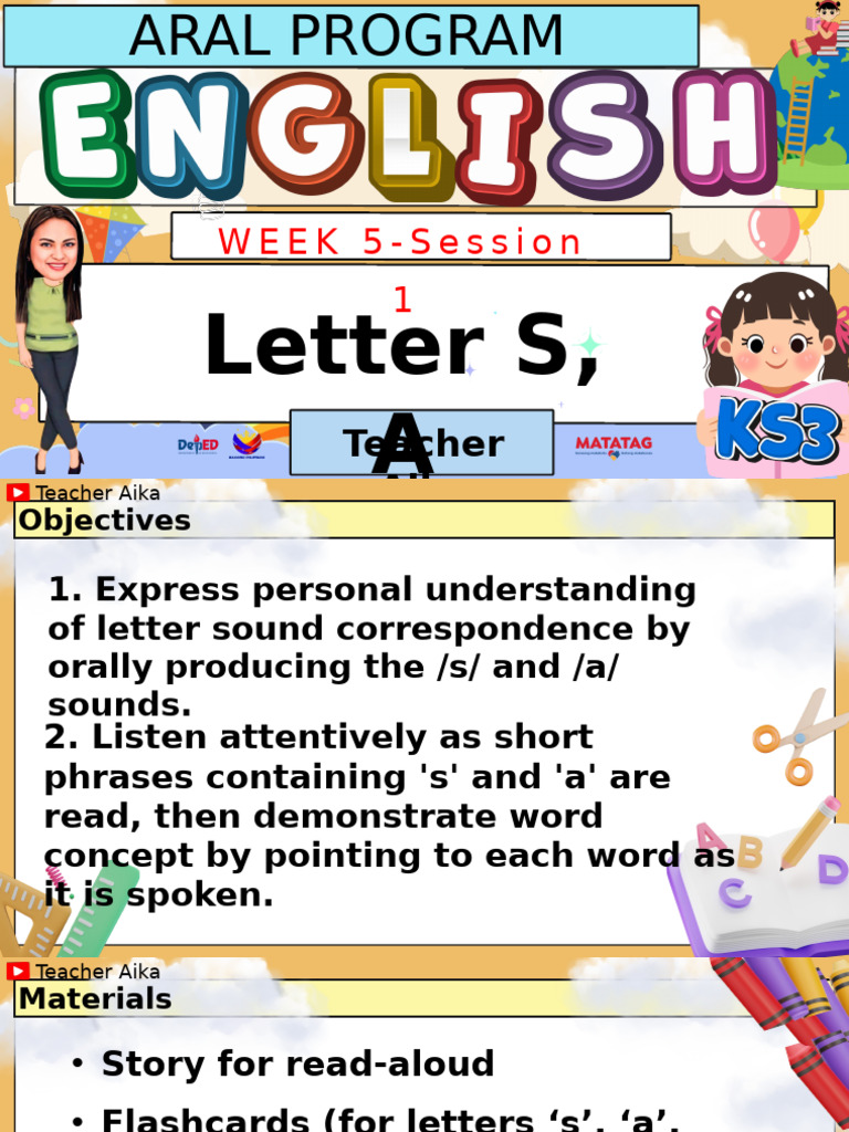 Phonics Lesson Plan: Letter S & A | PDF | Phonics | Communication