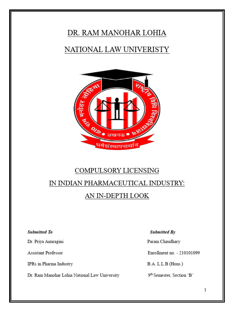 IPR in Pharma Project | PDF | Patent | Trips Agreement