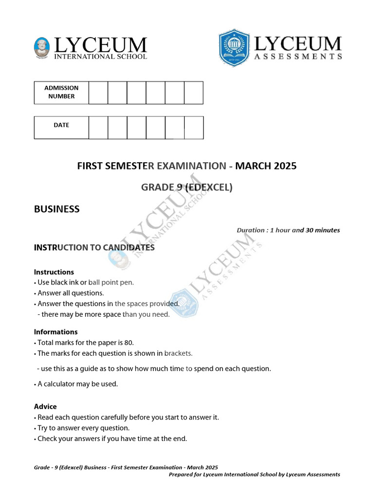 Grade 9 Edexcel Business | PDF | Employment | Interest