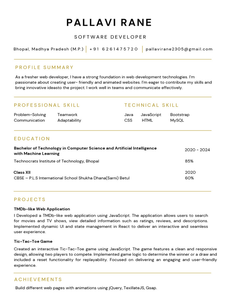 Pallavi Resume 3 | PDF