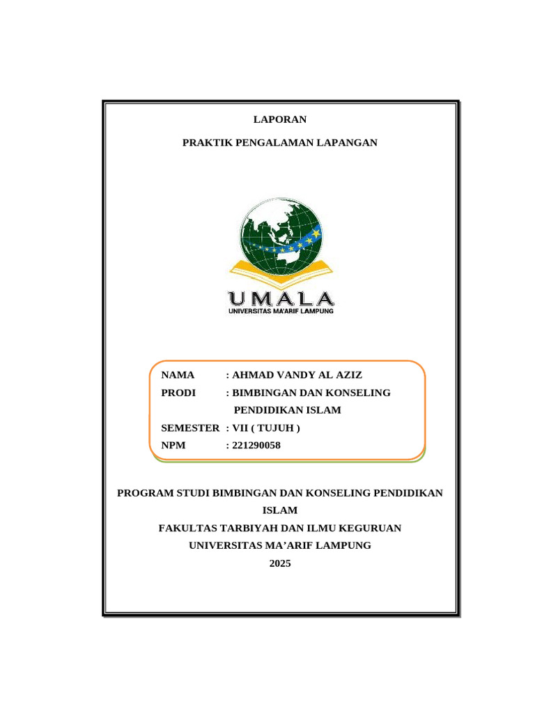 Laporan PPL Bimbingan Konseling Islam | PDF