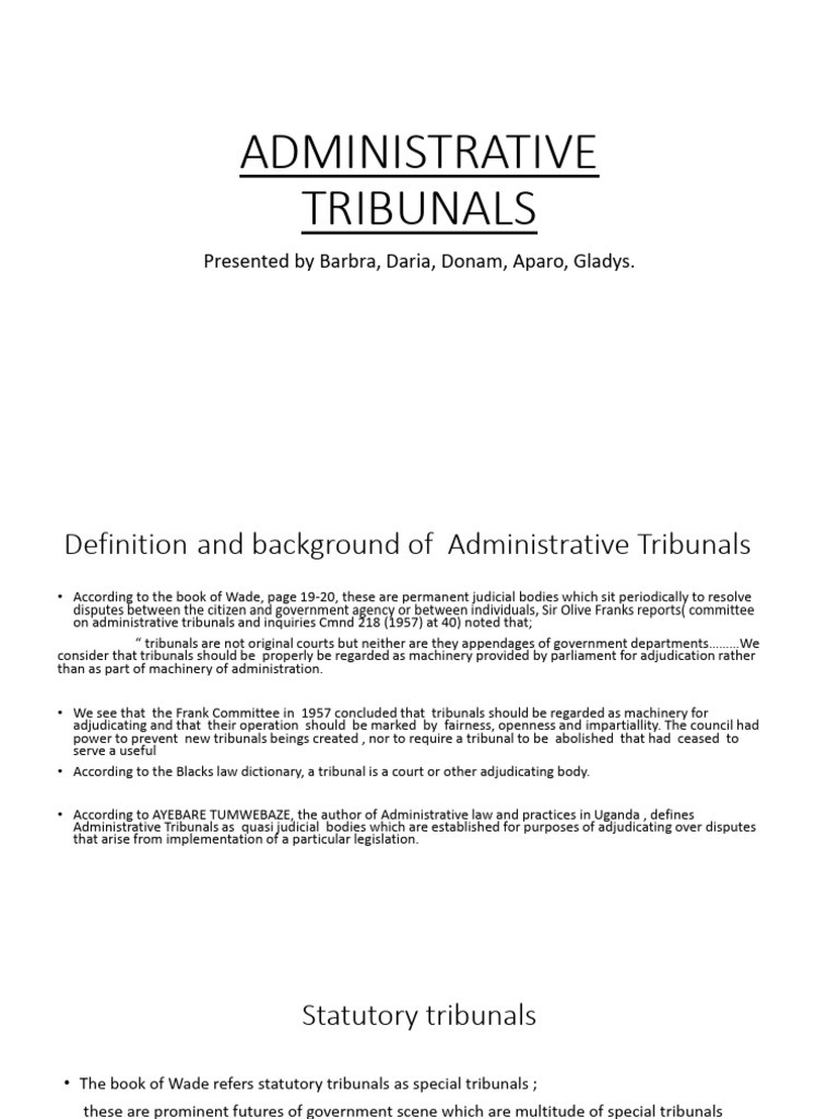 Overview of Administrative Tribunals | PDF | Tribunal | Judicial Review
