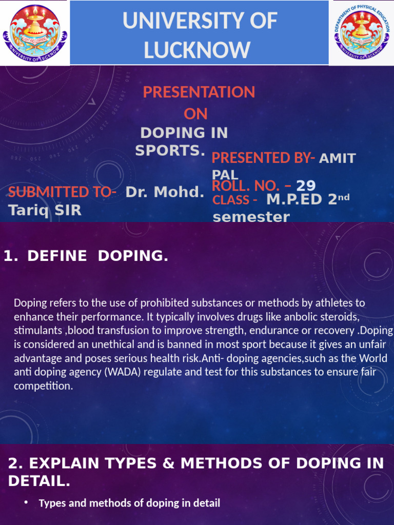 Doping in Sports: Types, Risks, and Regulations | PDF | Doping In Sport ...