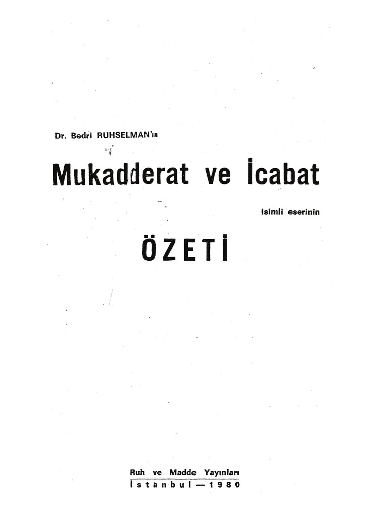 Mukadderat Ve İcabat Özet | PDF