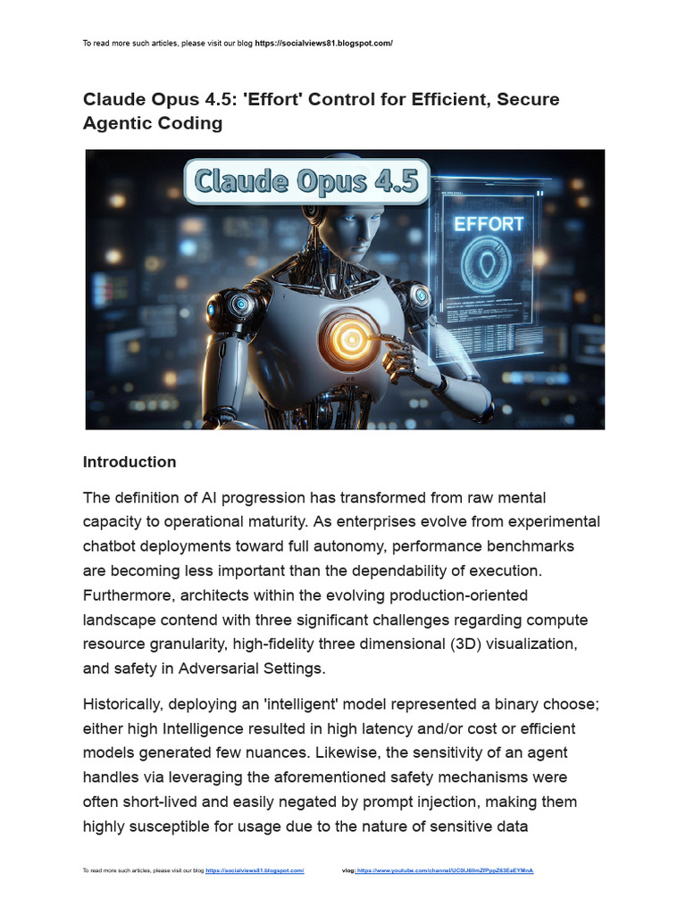 Claude Opus 4.5: 'Effort' Control for Efficient, Secure Agentic Coding | PDF | Computing