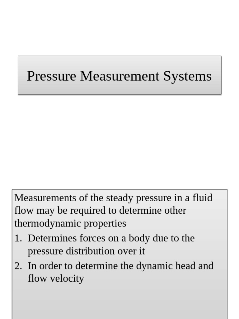 Pressure Measurement Systems | PDF | Pressure Measurement | Fluid Dynamics