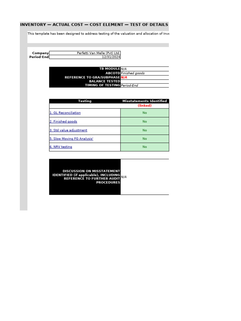 Inventory - Actual Cost - Cost Element - FG | PDF | Inventory ...