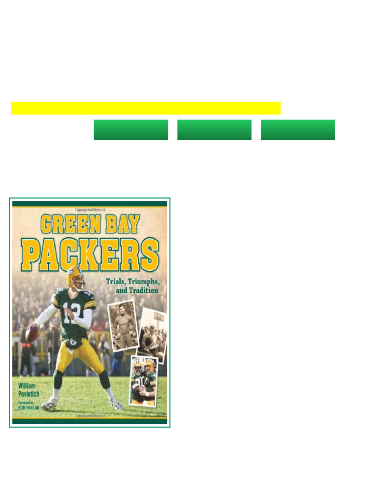 Green Bay Packers Trials Triumphs and Tradition 1st Edition William ...
